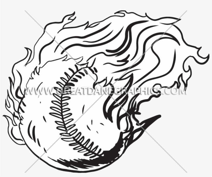 Collection Of Baseball On Fire Drawing High - Illustration PNG Image ...