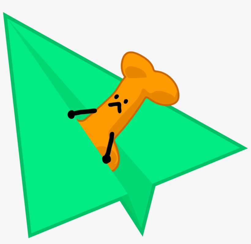Doggie Bone Flying Paper Plane - Doggie Bone Bfdi PNG Image ...