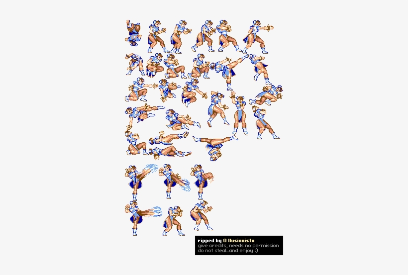 Download Chun Li - Street Fighter 2 Chun Li Sprites | Transparent PNG ...