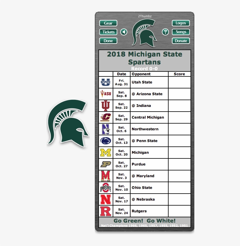 Get Your 2018 Michigan State Spartans Football Schedule - Texas Tech ...