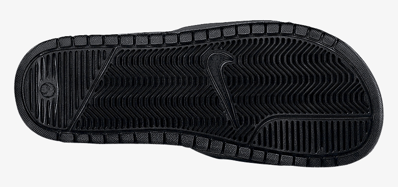 312618-011 Nike Benassi Swoosh Black/white - Flip-flops PNG Image ...