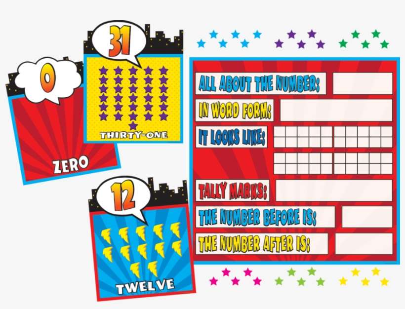 Details About Superhero Counting 0-31 Bulletin Board - Superhero Date ...
