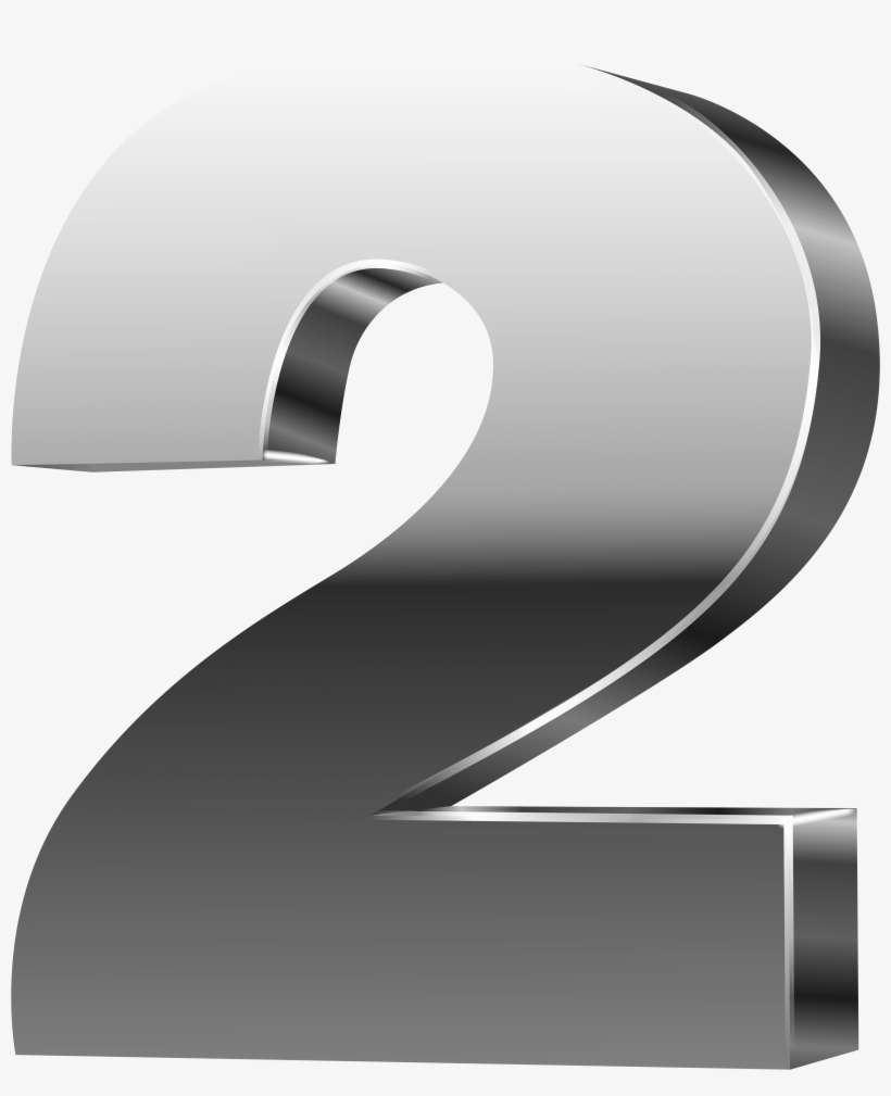 Download Number Two 3d Silver Clip Art | Transparent PNG Download | SeekPNG