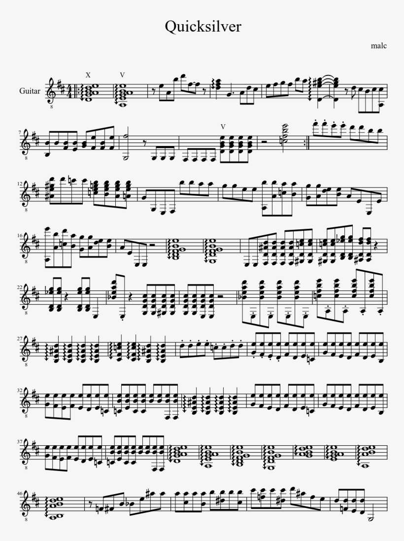 Quicksilver Sheet Music Composed By Malc 1 Of 2 Pages - Strange Fruit ...