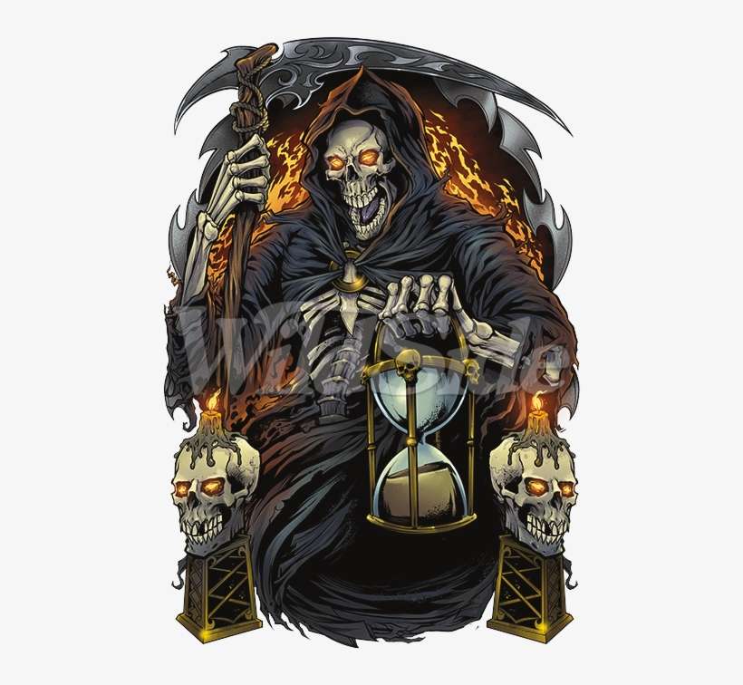Grim Reaper With Hour Glass - Grim Reaper With Hourglass PNG Image ...