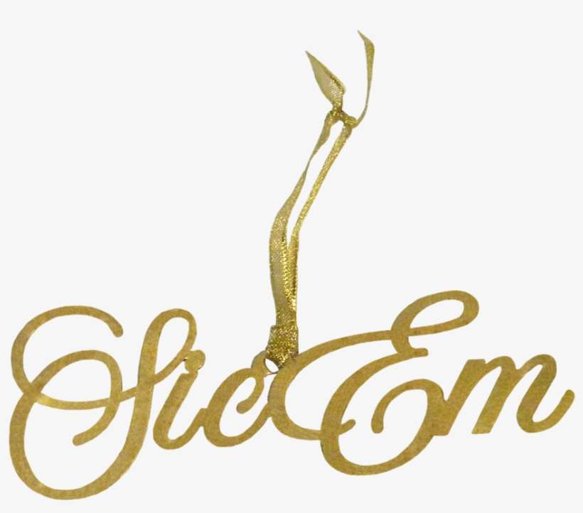 Baylor Sic Em Christmas Ornament Gold - Calligraphy PNG Image ...