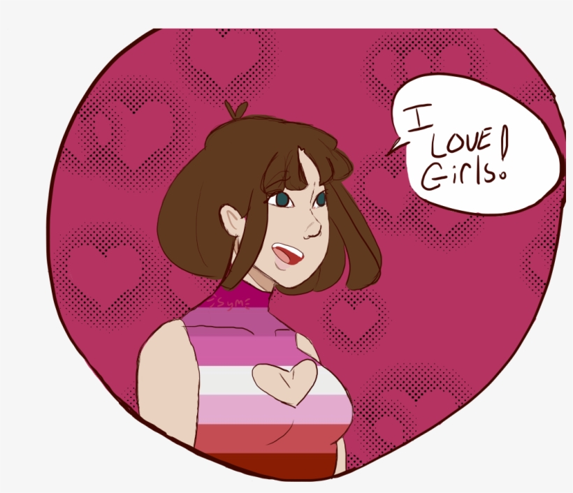 “its Official She Loves Girls ” - Cartoon PNG Image | Transparent PNG ...