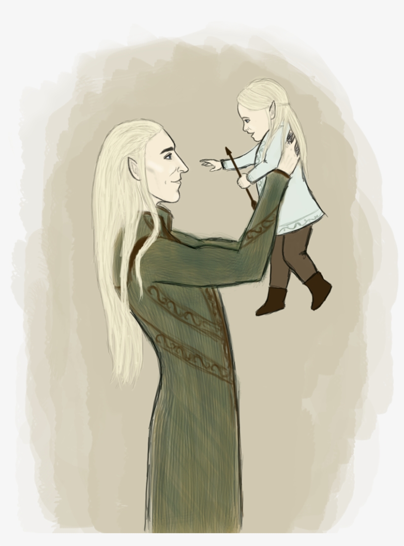 Little Sketch Of Thranduil With Baby-legolas My Obsession - Baby ...