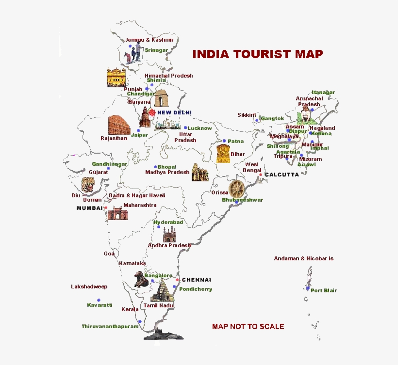 India-map - India Famous Places To Visit PNG Image | Transparent PNG ...