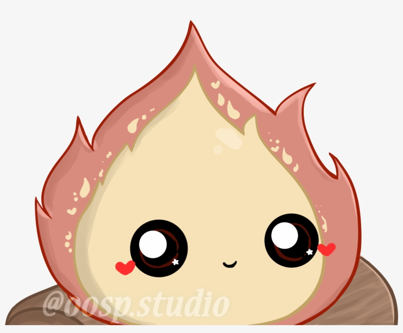 Calcifer Peeking Sticker - Cartoon PNG Image | Transparent PNG Free ...