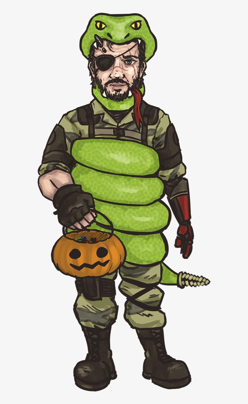 Venom Snake Dressed Up As Venomous Snake For Halloween - Cartoon PNG ...