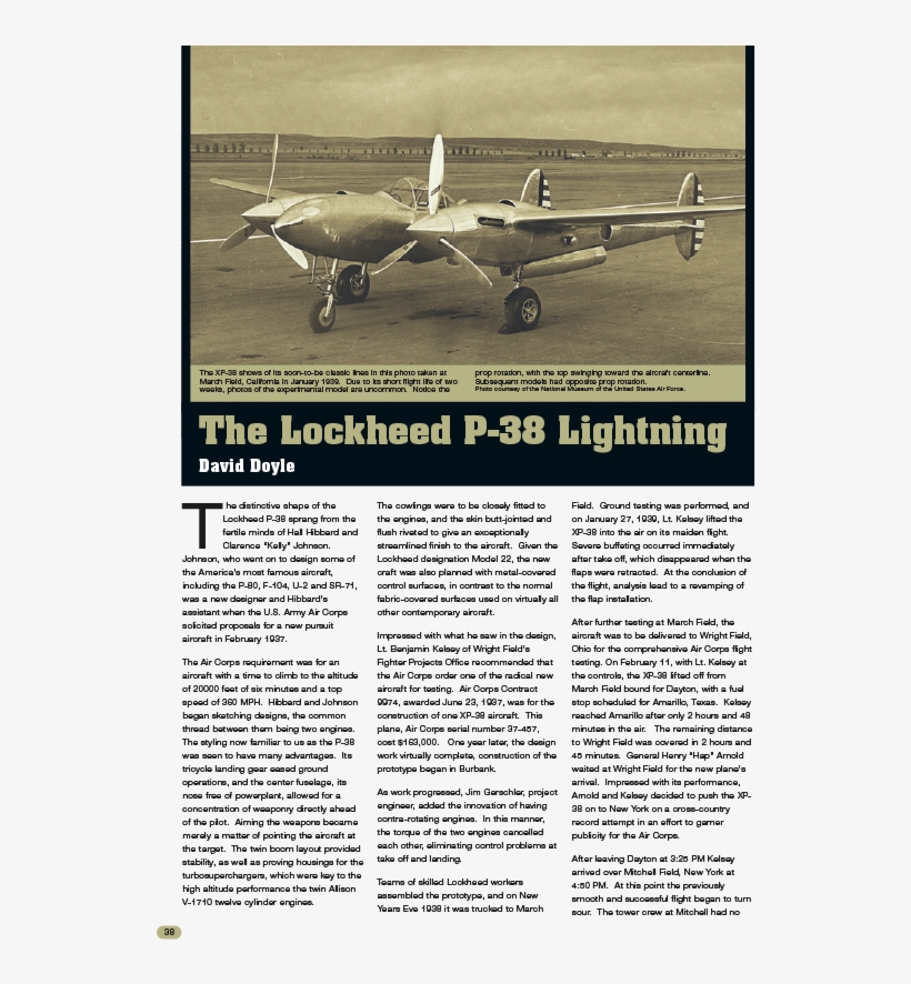 Air5 The Lockheed P-38 Lightning - Lockheed Xp 38 PNG Image ...