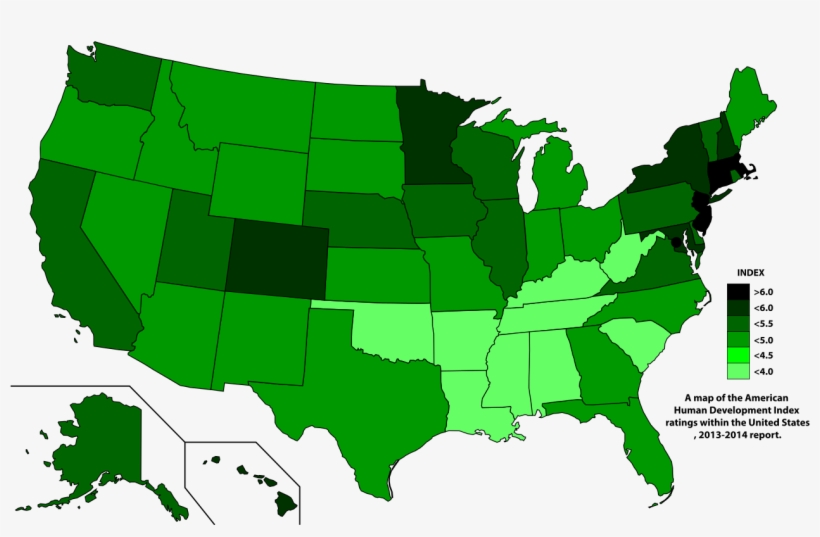 Download A Map Of The American Human Development Index Rating - Red And ...