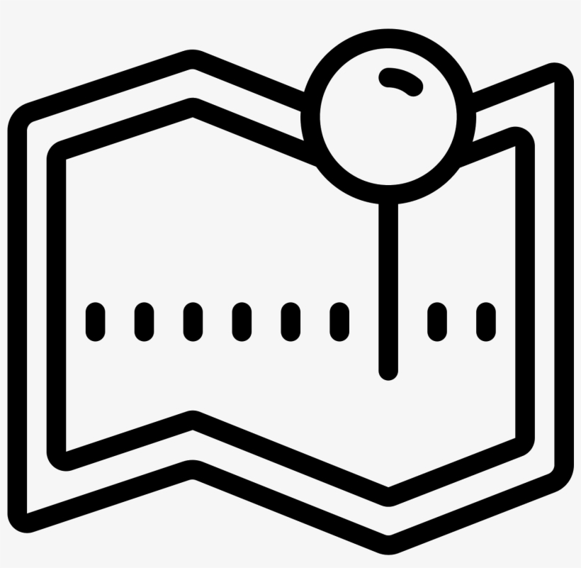 This Is A Picture Of A Folded Paper That Is Taller - Map Broken Line ...