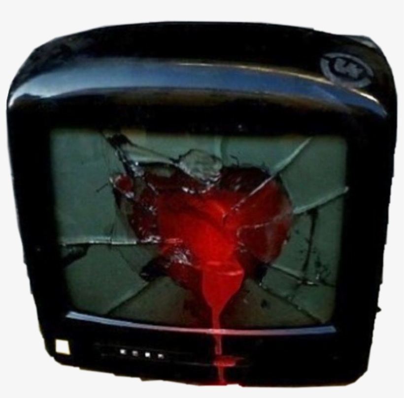 Heart Tv Screen Blood Bloody Aesthetic Art Brokenheart - Aesthetics PNG ...