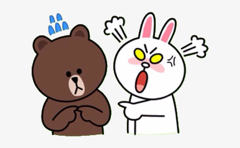 Line Sticker Brown Bear