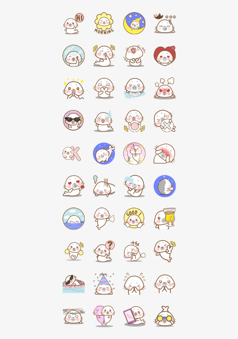 Sell Line Stickers Baby Seal So Cute Send As Gift To - สติ๊กเกอร์ ...