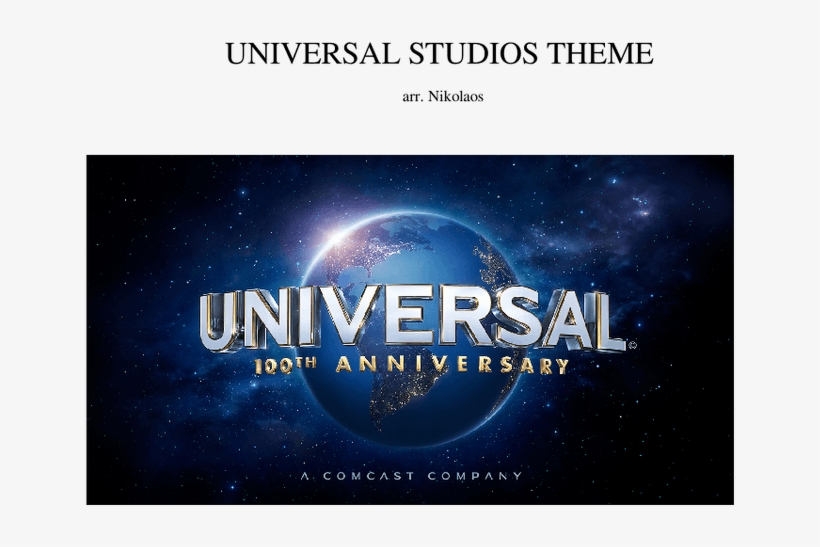 Universal Studios Theme Sheet Music For Flute, Clarinet, - Universal ...