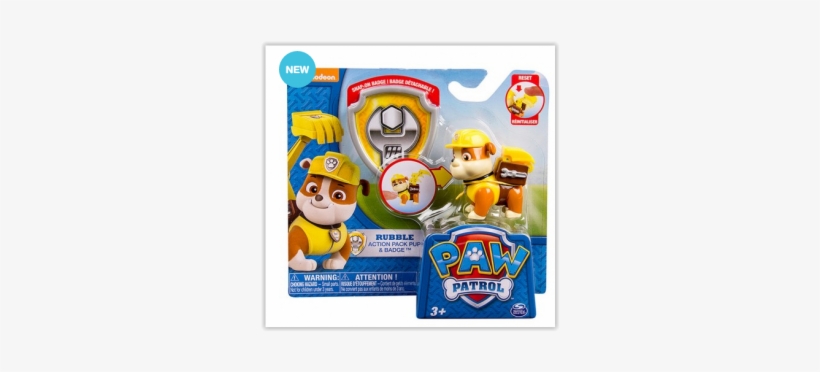 Paw Patrol Rubble Action Pack With Badge - Paw Patrol Rubble Pup Pack ...