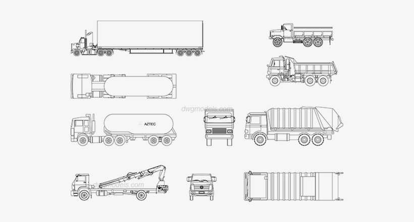 Download Trucks Set Dwg - Truck Dwg | Transparent PNG Download | SeekPNG