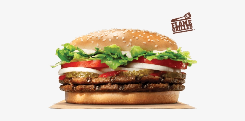Double Whopper Whopper Burger King PNG Image | Transparent PNG Free ...