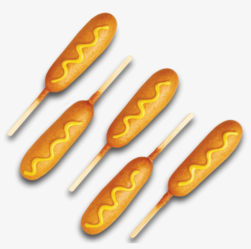 Download Five Corn Dogs With Mustard - Corn Dog | Transparent PNG ...