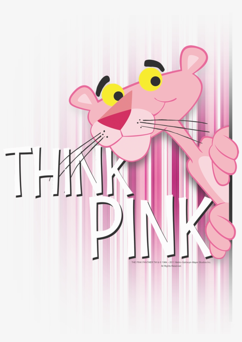 Pink Panther Think Pink Juniors T-shirt - Pink Panther PNG Image ...