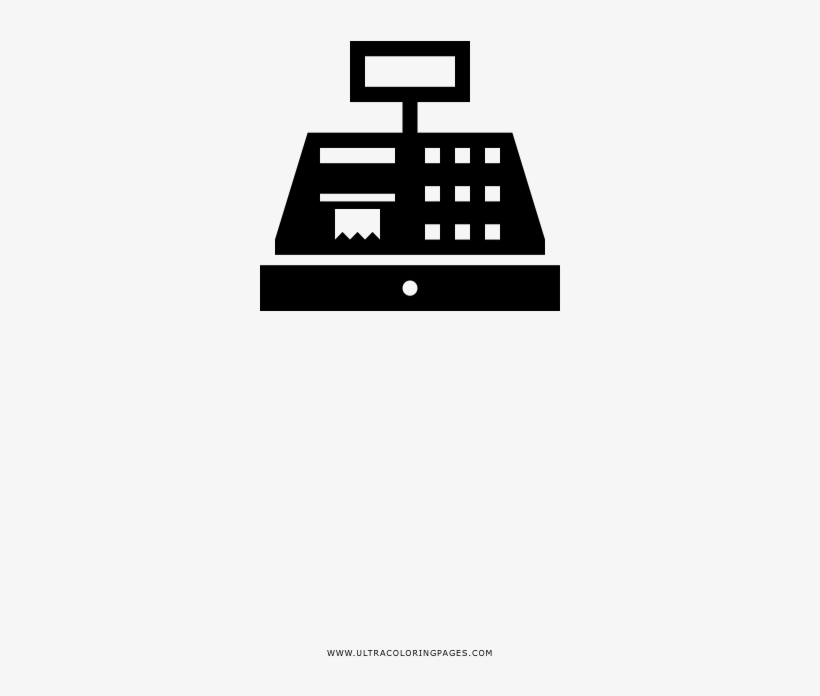 Cash Register Coloring Page - Graphic Design PNG Image | Transparent ...
