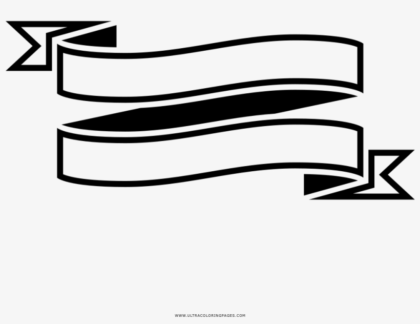 Download Ribbon Banner Coloring Page - Desenho De Faixa Para Escrever ...