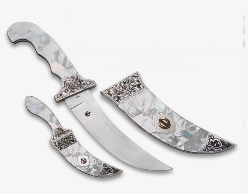 Large And Compact Diamond Mosaic Mother Of Pearl Kirpans - Sikhism ...