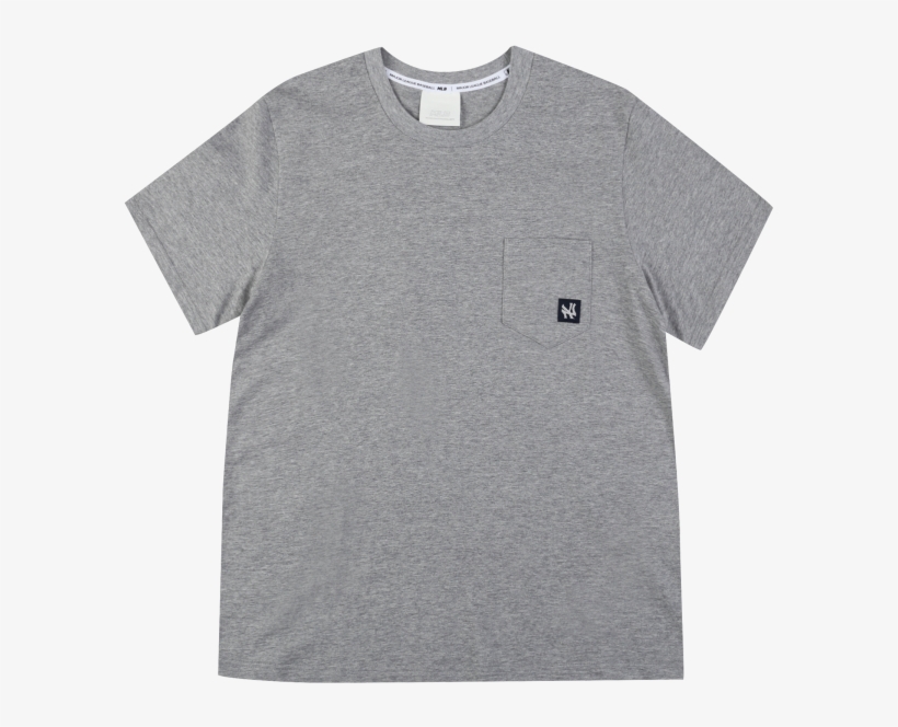 New York Yankees Small Label Logo Pocket Short Sleeved - Grey Women's T ...