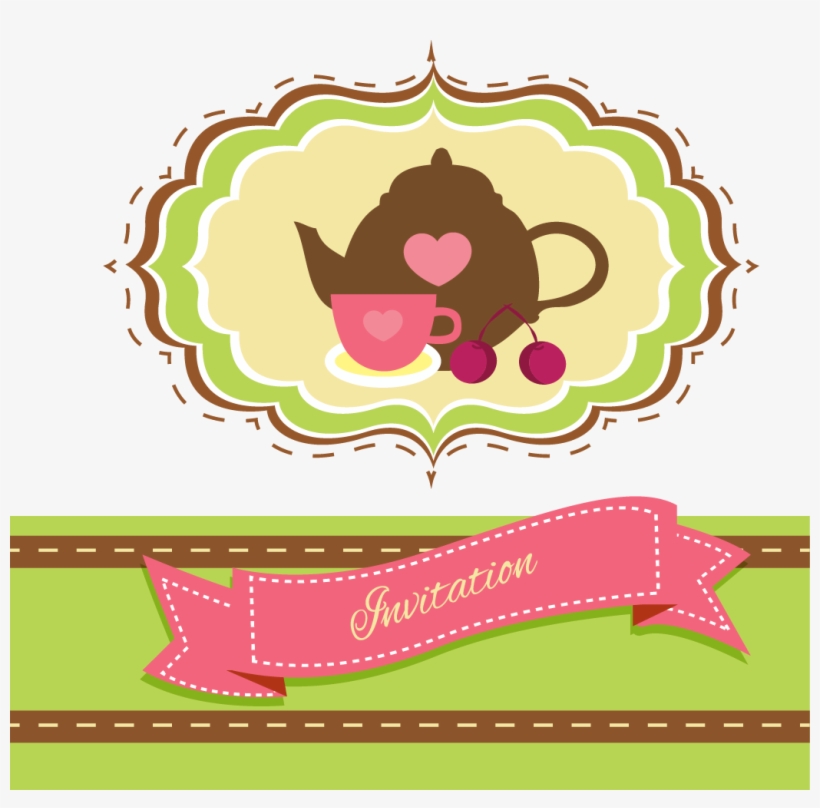Tea Party Clipart Banner - Illustration PNG Image | Transparent PNG ...
