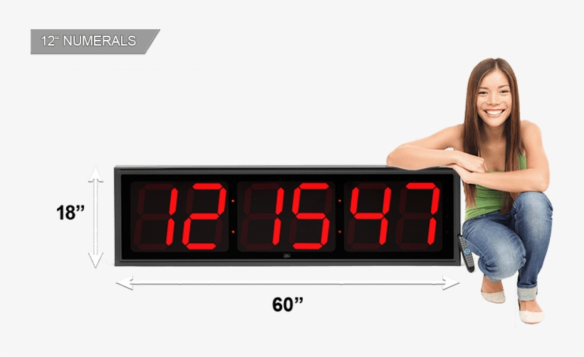 Extra Large 12″ Numerals Led Countdown Clock - Led Display PNG Image ...