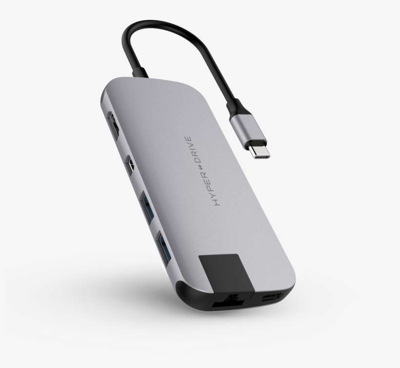Slim 8 In 1 Usb C Hub For - Hd247b Grey PNG Image | Transparent PNG ...
