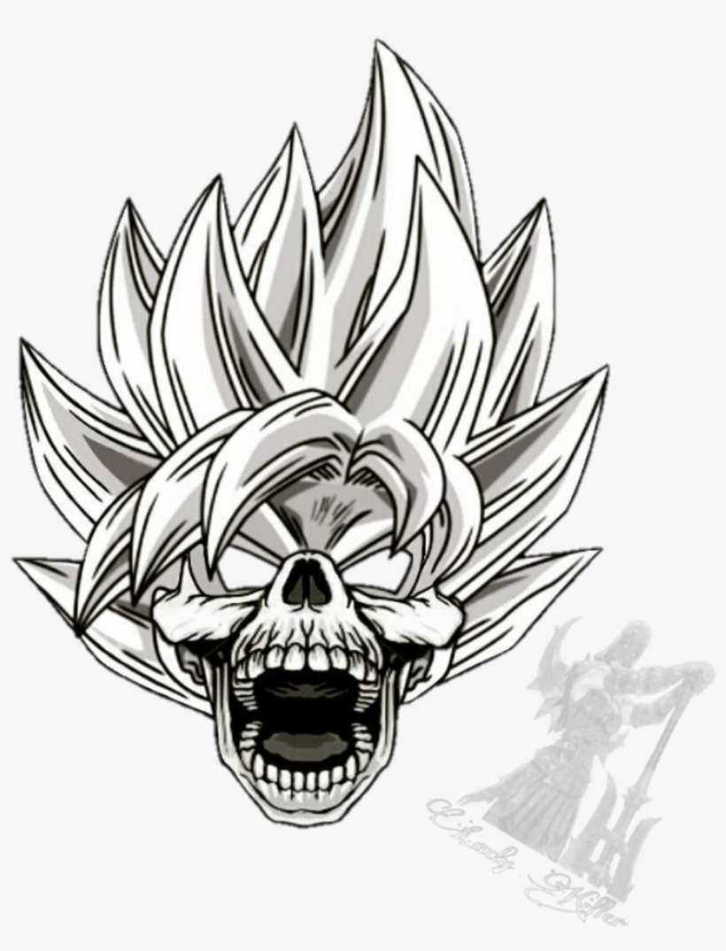 Download Skull Drawing Saiyan Dbz Dragonball Anine Manga Crane - Battle ...
