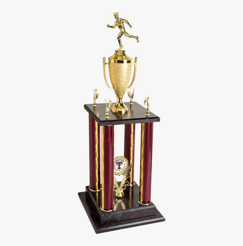 4 Column Trophy For Track & Field Events - Track And Field Trophy PNG ...
