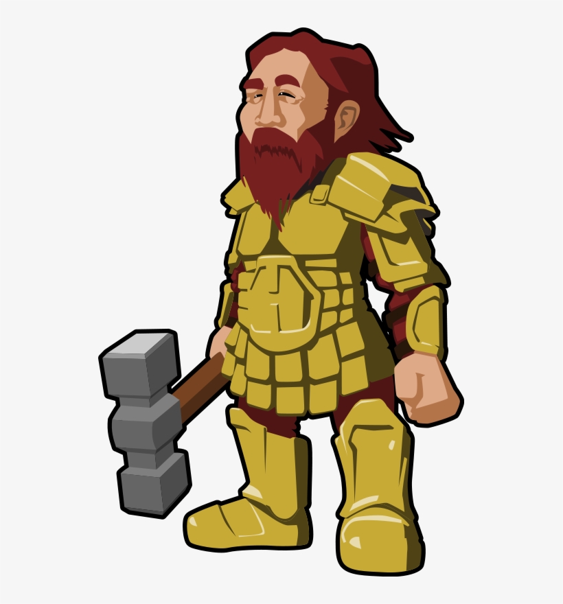 Dwarf, Viking, Armor, Beard, Fantasy, Hammer, Rpg - Warrior Clipart Png ...