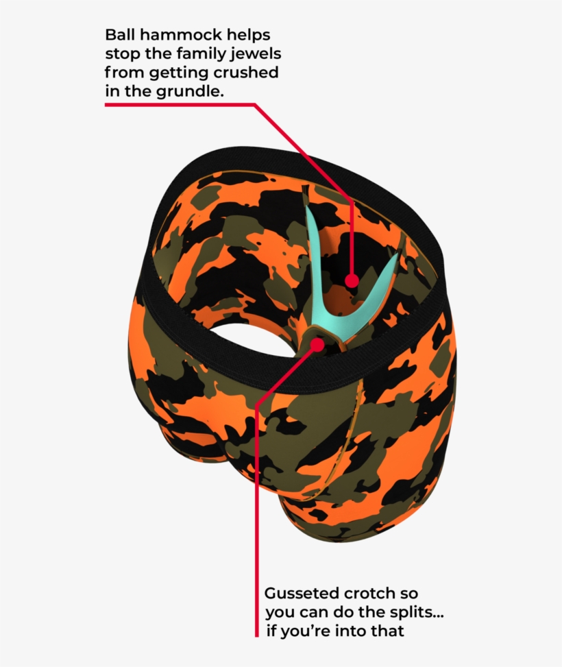 The Bambi Bunchers Orange Camo Deer Boxers - Boxer Briefs With Ball ...