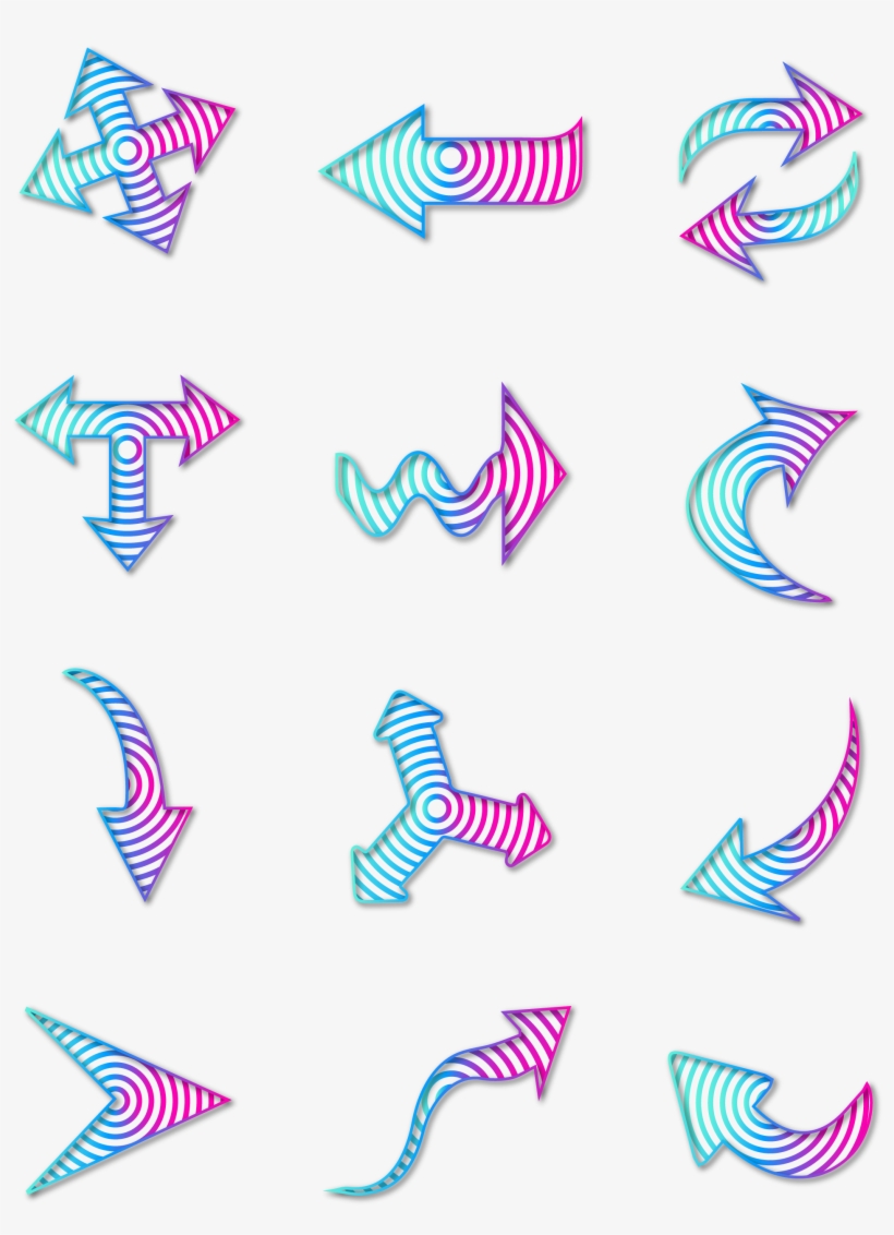 Frecce Colorate Lineari Freccia Vettore Minimalista PNG Image ...