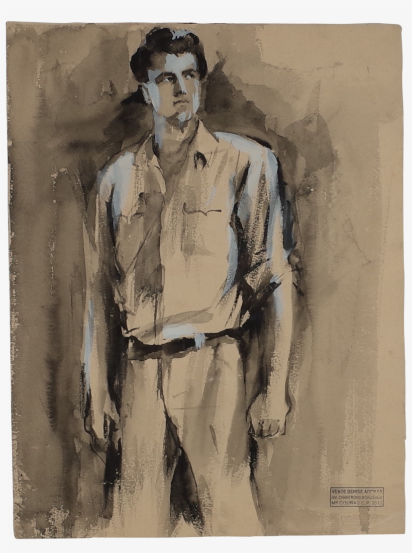 Watercolour Portrait Of Male Model - Watercolor Paint PNG Image ...