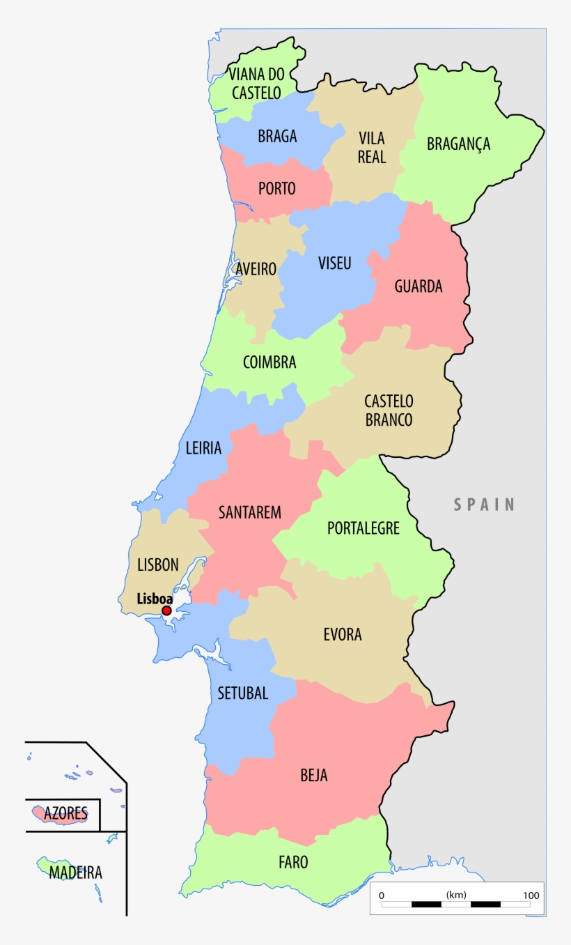 Political Map Of Portugal - Portugal Country Map PNG Image ...