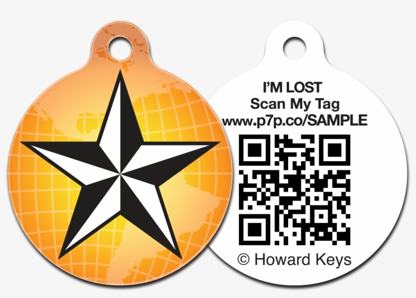 Qr Code Pet Id Tag With An Orange Nautical Star Design - Star Wars Qr ...