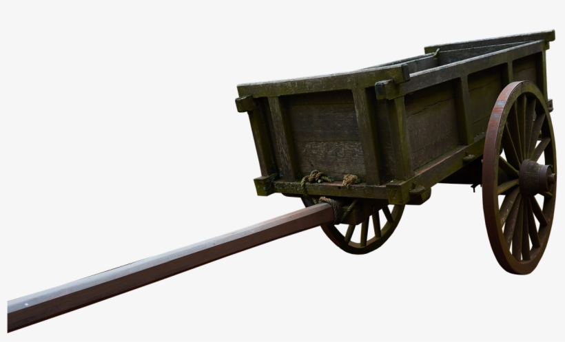 Cart,wooden Cart,middle Wheel - Wooden Transport Cart PNG Image ...