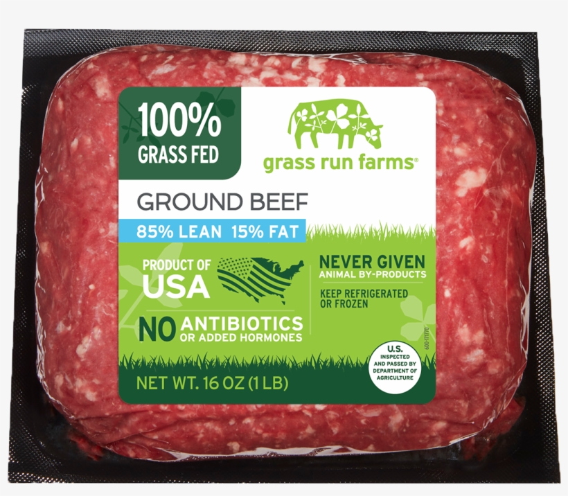 100% Grass Fed Ground Beef - Meat Labeled Grain Fed PNG Image ...