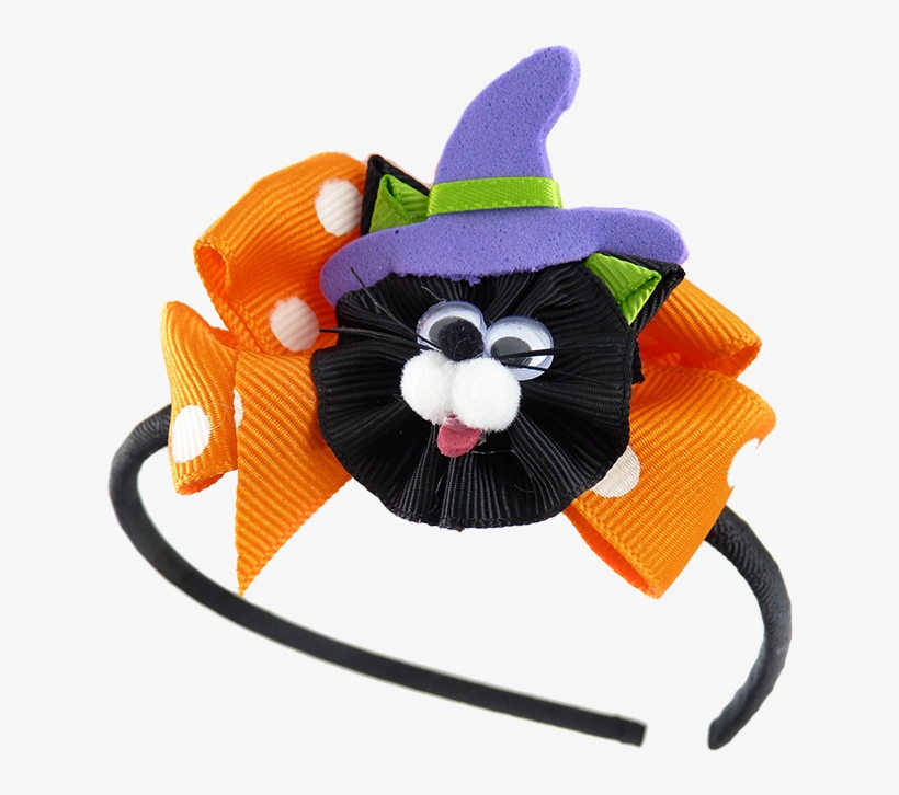 7870 Halloween Cat On ¼” Hb - Cat Grabs Treat PNG Image | Transparent ...