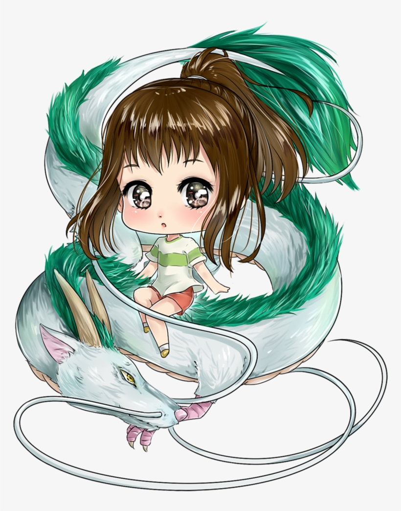 Download Chihiro And Haku By Kazumimai Spirited Away Movie, - Chibi Spirited Away | Transparent ...