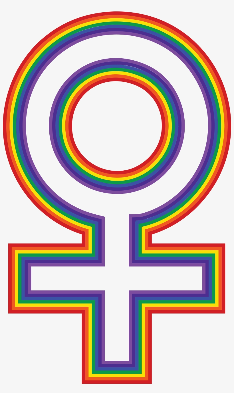 Free Clipart Of A Rainbow Female Gender Symbol - Circle PNG Image ...