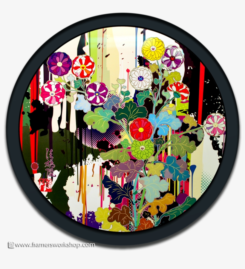 Round Prisma Framed Takashi Murakami Print - Takashi Murakami Print ...