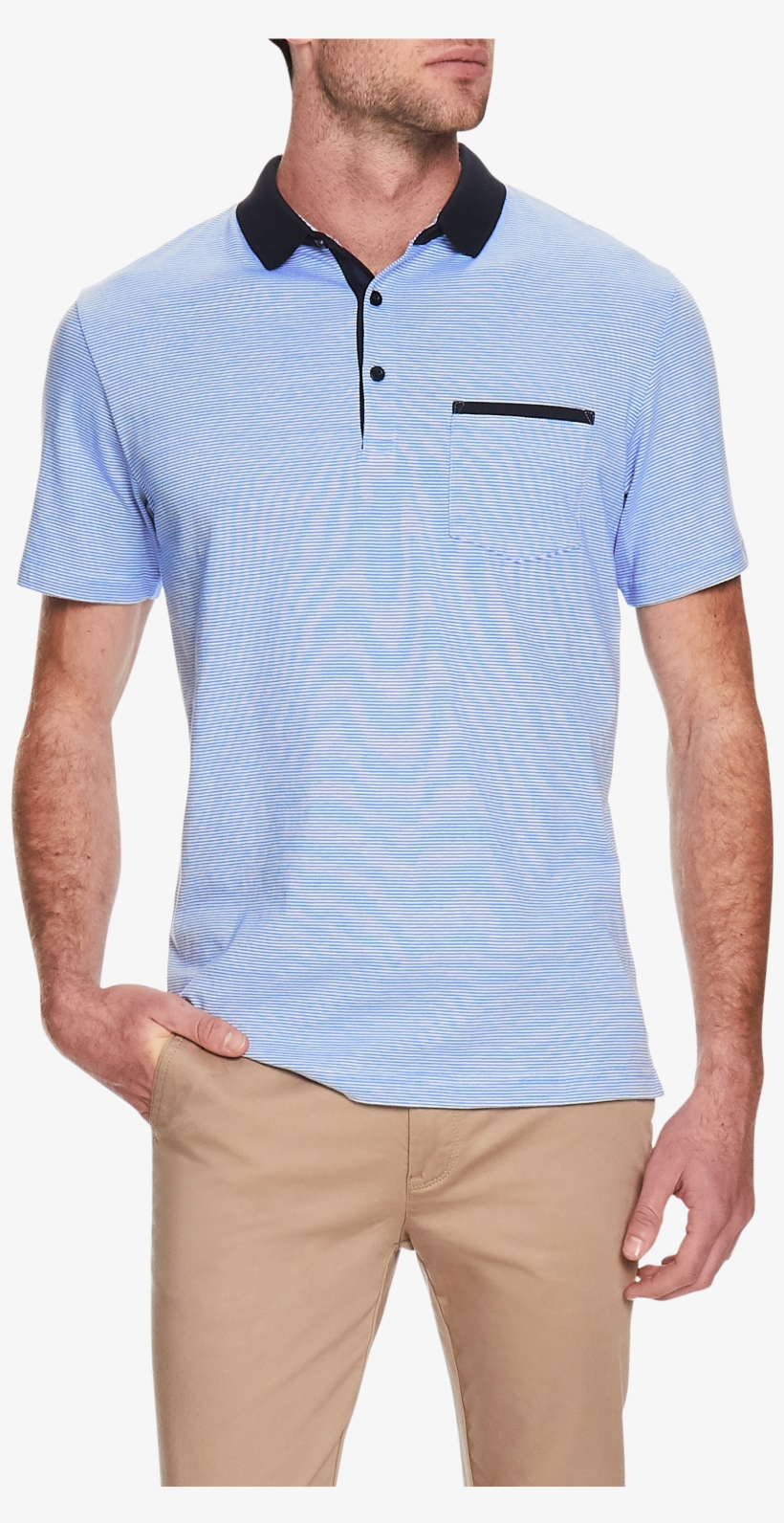 Blue Casper Stripe Polo - Man PNG Image | Transparent PNG Free Download ...