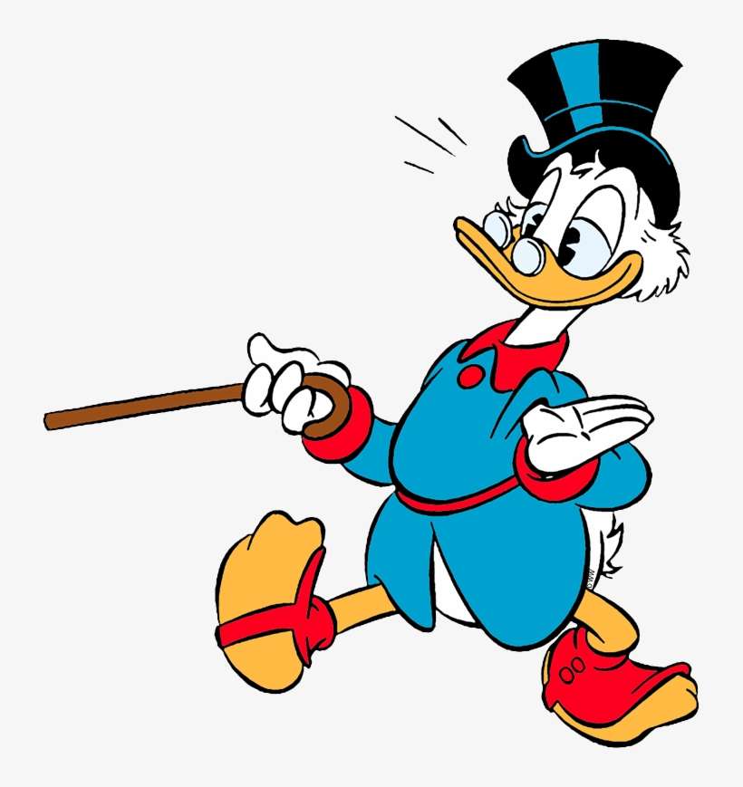 Cheerful Scrooge Scrooge On A Walk With His Cane - Cartoon PNG Image ...